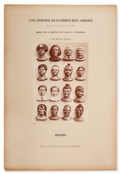 Types principaux des différentes races humaines dans les cinq parties ...