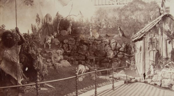 [ABORIGINES] Diorama of a bush scene, South Australian Court, Melbourne ...