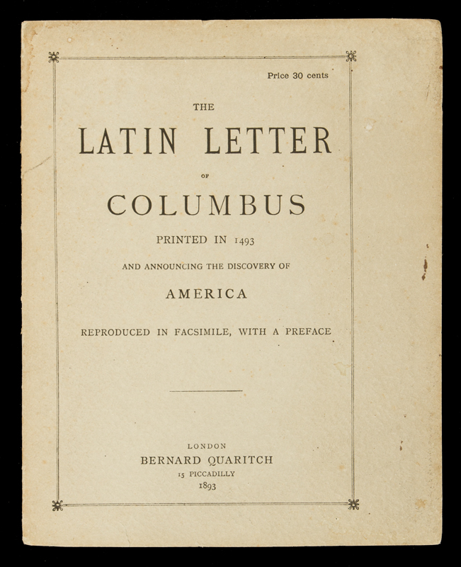 The Latin letter of Columbus : printed in 1493 and announcing the ...