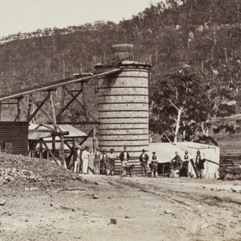 Engine house and blast furnace of the Eskbank Ironworks Company ...
