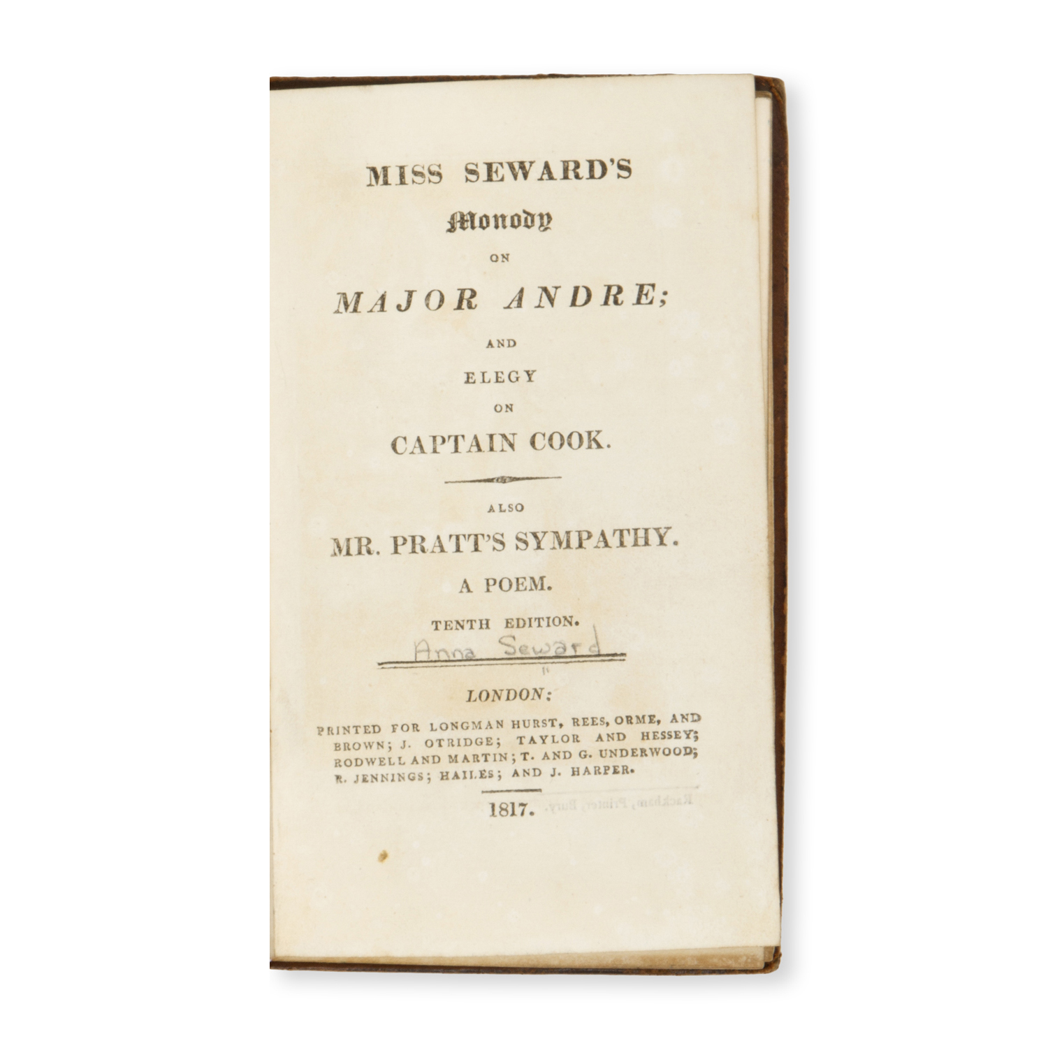 Miss Seward's monody on Major Andre; and elegy on Captain Cook. Also Mr ...