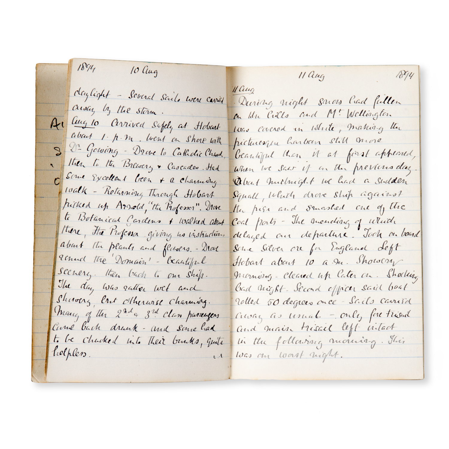 Manuscript diary recording an Englishman's outward voyage to New ...