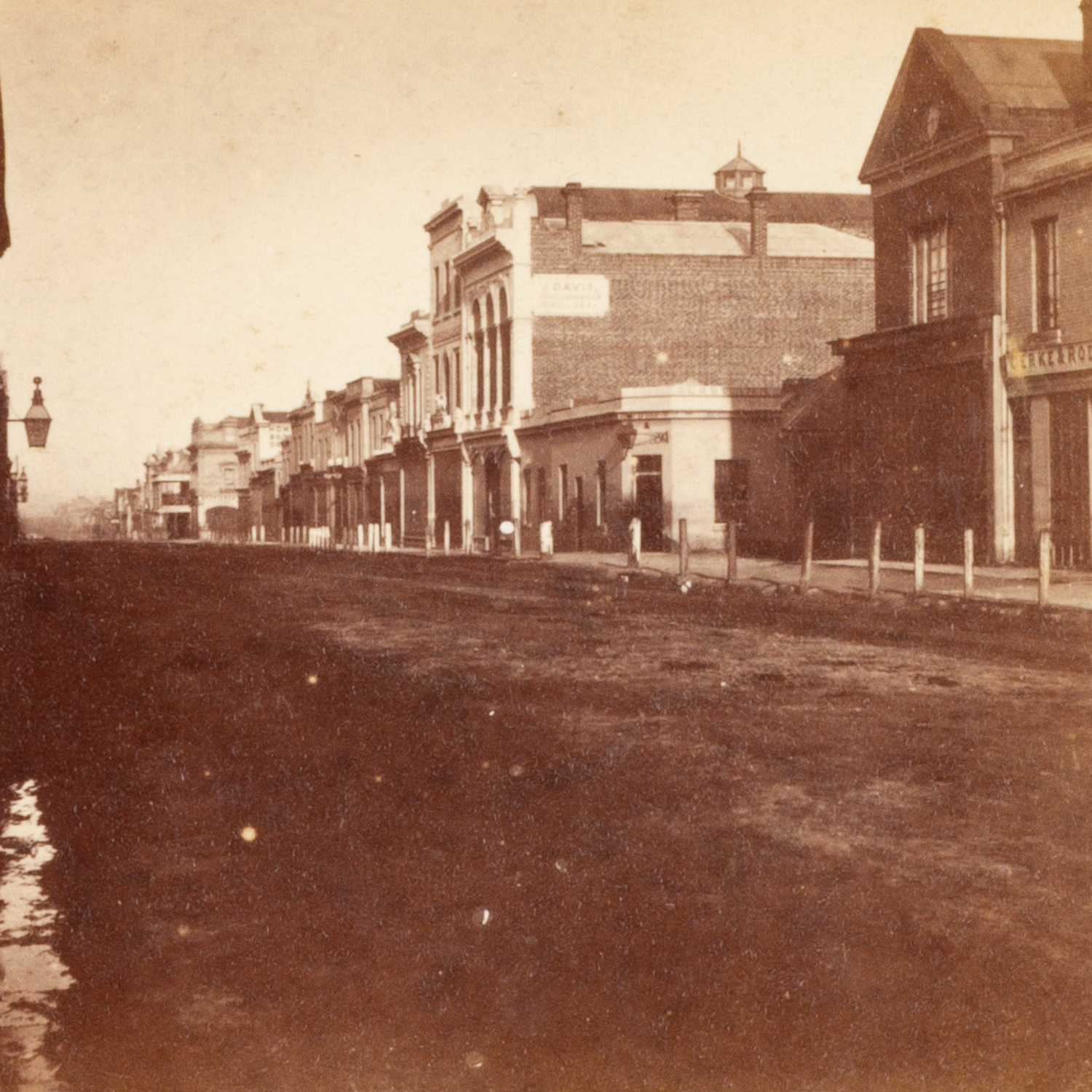 A pair of very early stereoview photographs of Adelaide streets, circa ...