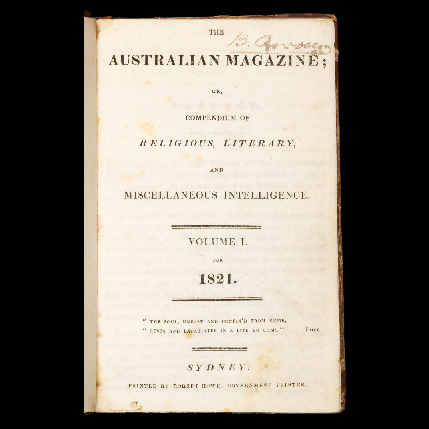 The Australian Magazine; or, Compendium of Religious, Literary, and ...