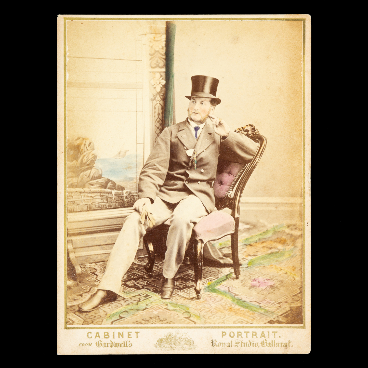 Studio portrait of George Bennett, stage actor. Ballarat, October 1869 ...