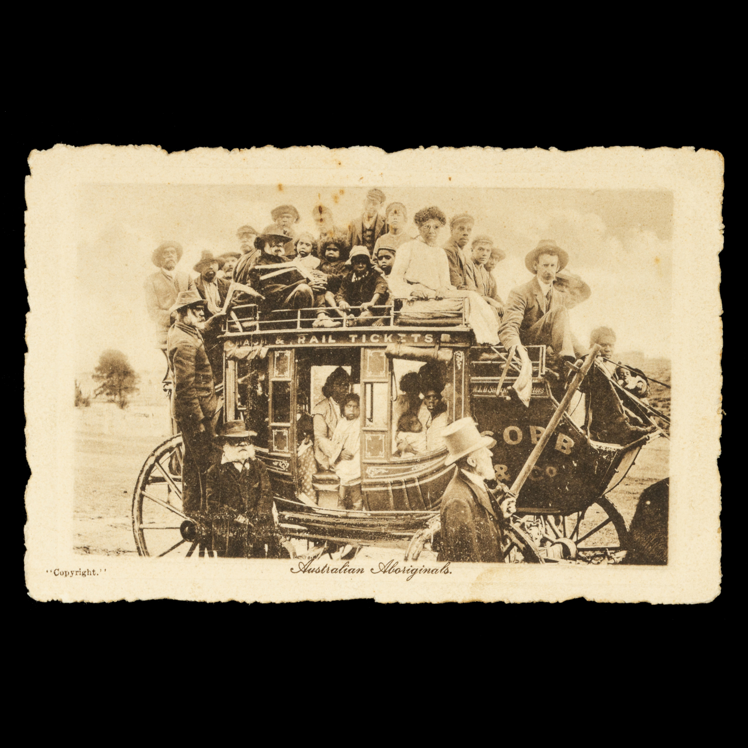 Cobb & Co. coach delivering Royal Mail for Aborigines at Coranderrk ...