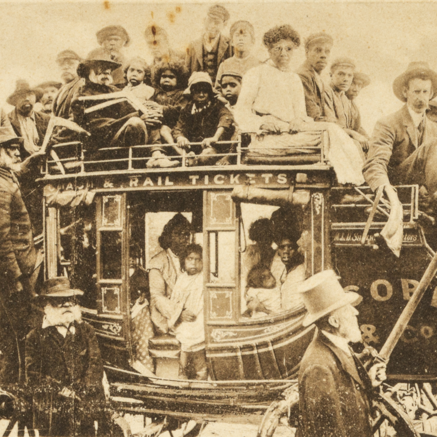 Cobb & Co. coach delivering Royal Mail for Aborigines at Coranderrk ...